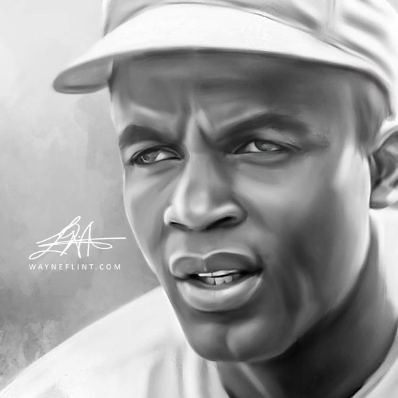 Art | Jackie Robinson Oil Painting By Wayne Flint | Poshmark